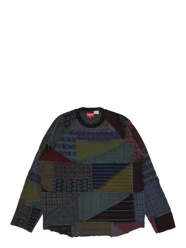 Supreme Patchwork Jacquard Long-sleeve Top - Black