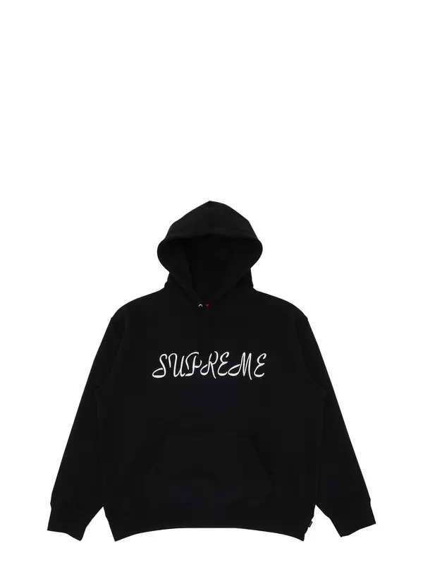 Supreme Script Hooded Sweatshirt - Black