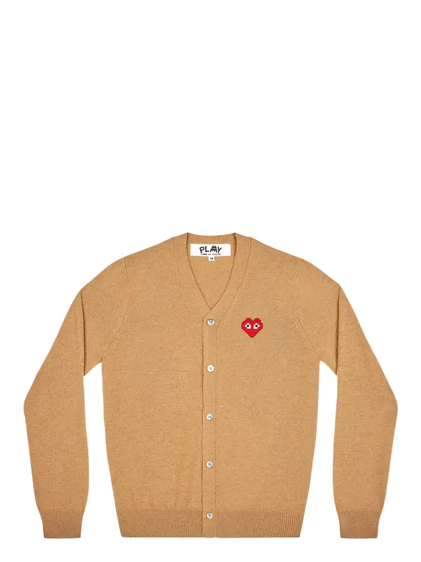 Play Comme Des Garcon Heart Cardigan - Tan