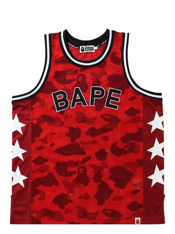A BATHING APE Color Camo Basketball Tank Top - Red