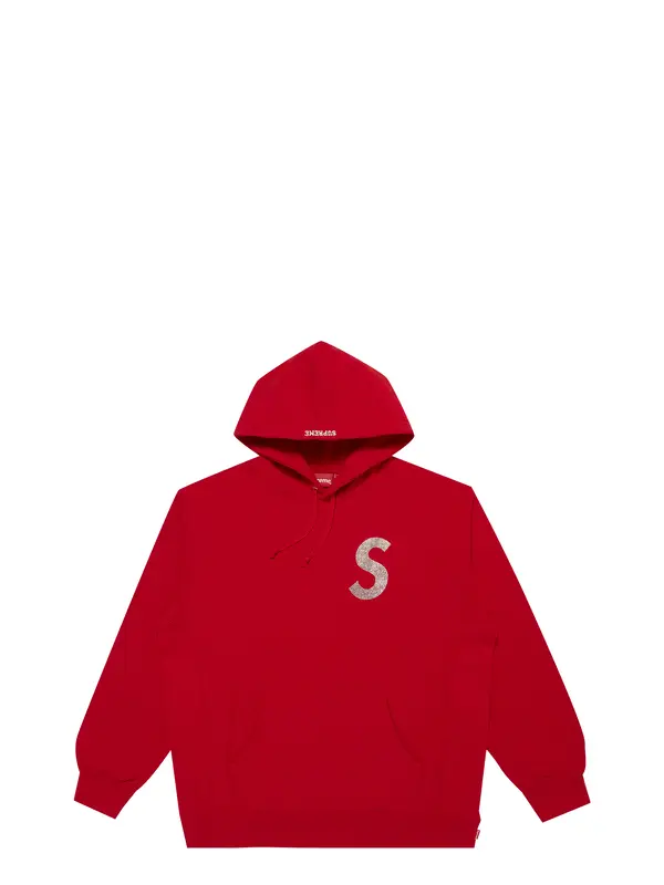 Supreme X Swarovski S Logo Hooded Sweatshirt - Red