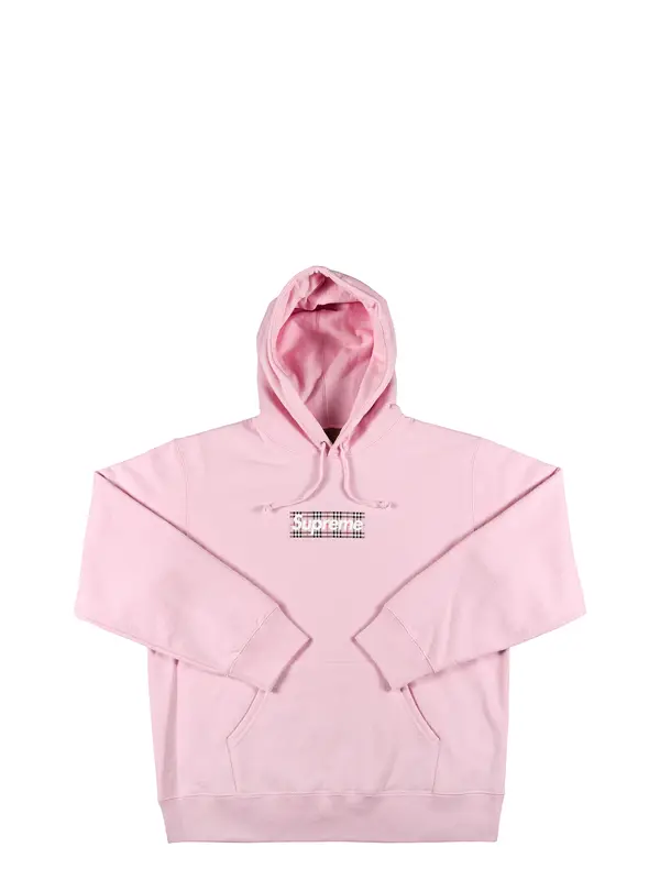 Supreme X Burberry Box Logo Hooded Sweatshirt - Pink