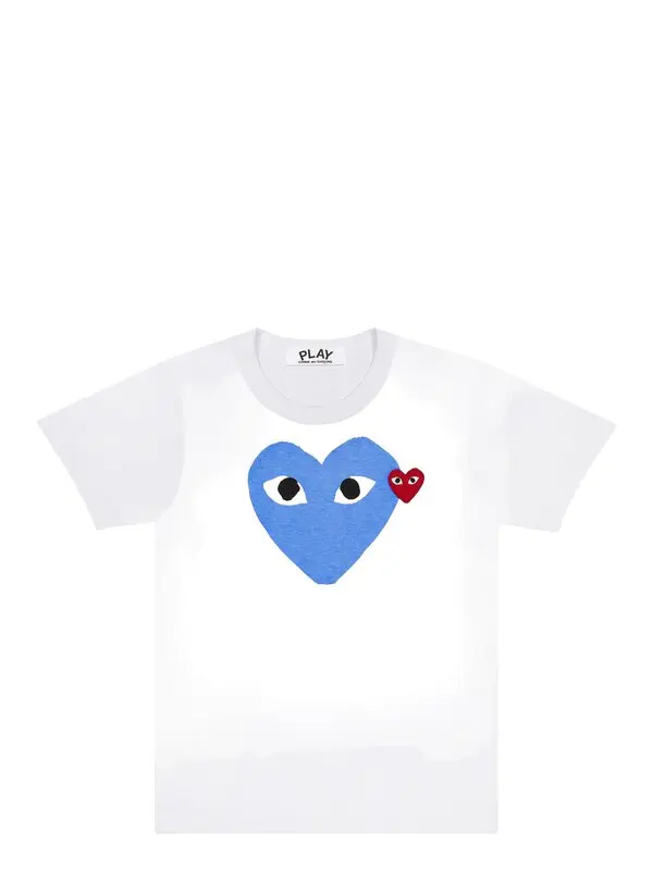 Play Comme Des Garcon Red Emblem Heart T-shirt - White