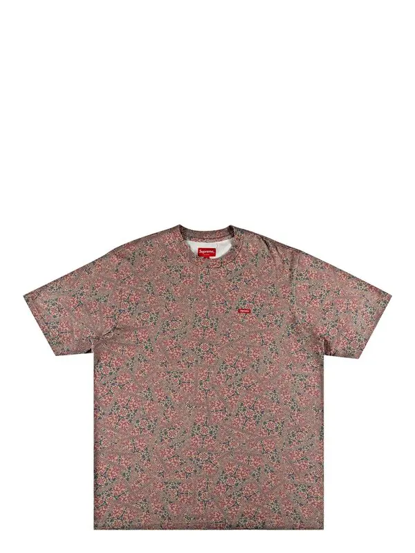 Supreme Small Box Tee 'khaki Floral Cards - Multicolor