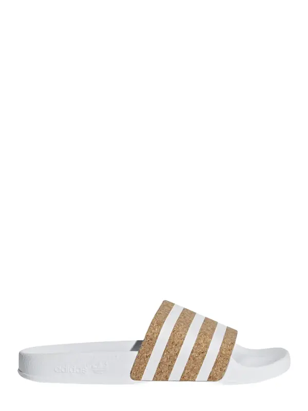 Adidas Adilette Cork Slides - White