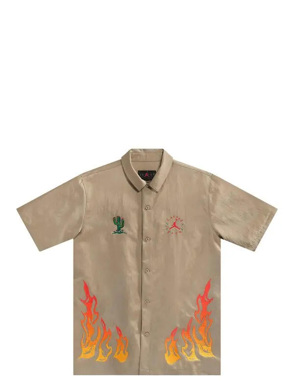 CACTUS JACK BY TRAVIS SCOTT X Button Down Shirt 'khaki/university Red - Tan