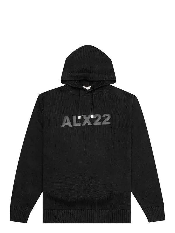 1017 Alyx 9sm Logo Knit Hooded Sweater - Black
