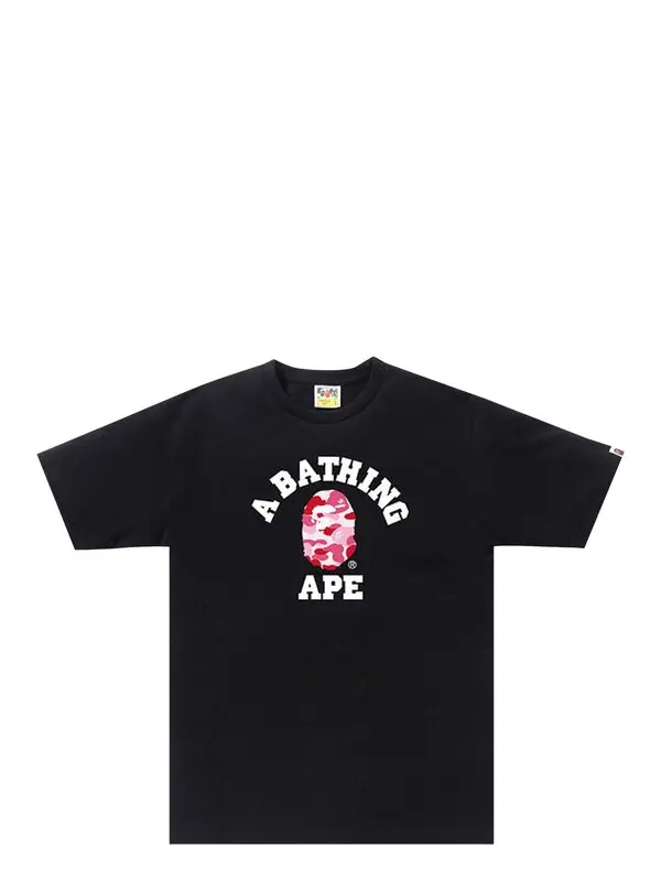 A BATHING APE Abc Camo College Tee /pink - Black
