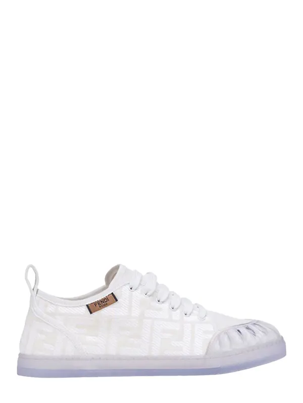 Fendi Roma Canvas Low Sneakers - White