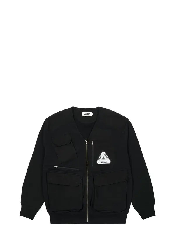 PALACE Utility Zip Front Panel Sweat - Black