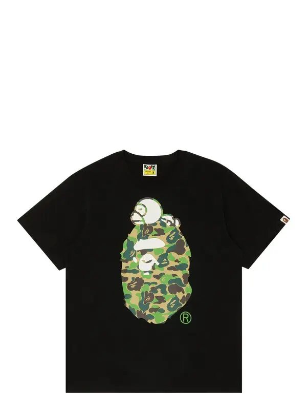A BATHING APE Abc Camo Milo On Big Ape Tee /green - Black