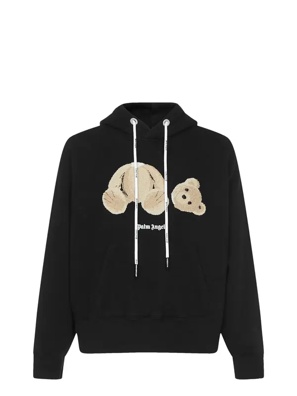 Palm Angels Bear Motif Hoodie - Black