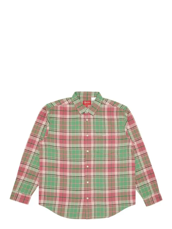 Supreme Plaid Flannel Shirt - Pink