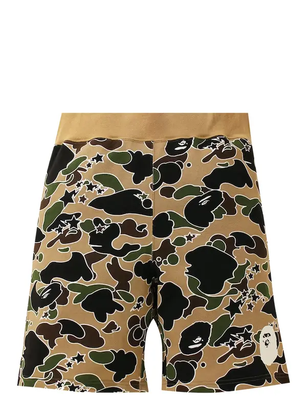 A BATHING APE Camo Sweat Shorts - Yellow