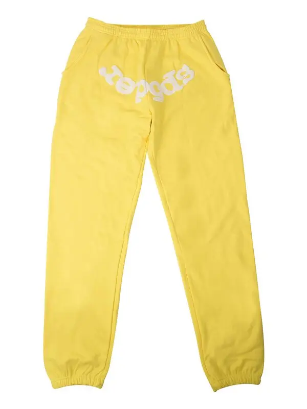 SP5DER Logo Print Sweatpants - Yellow