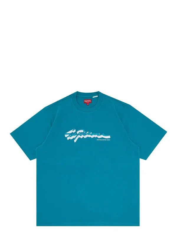 Supreme Shadow Script Short-sleeve Top - Teal
