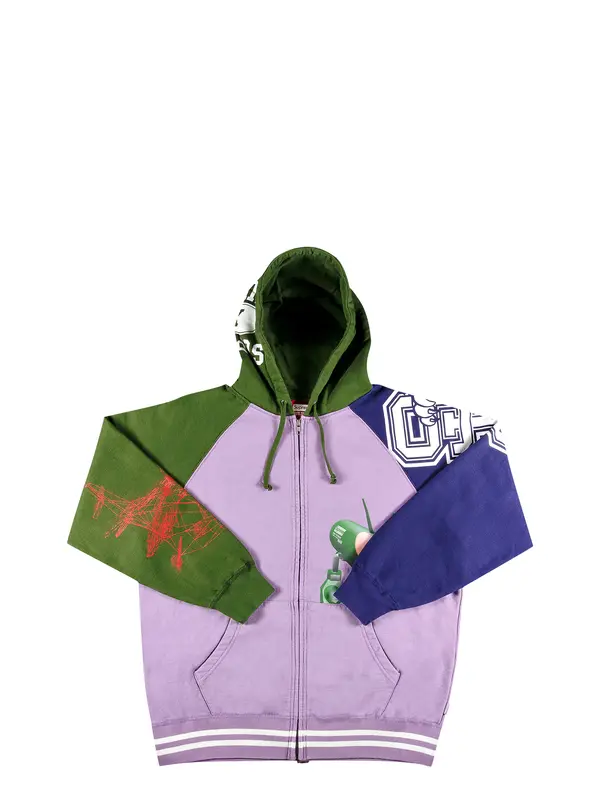 Supreme X Junya Watanabe X Comme Des Garçons Zip Up Hooded Sweatshirt - Purple