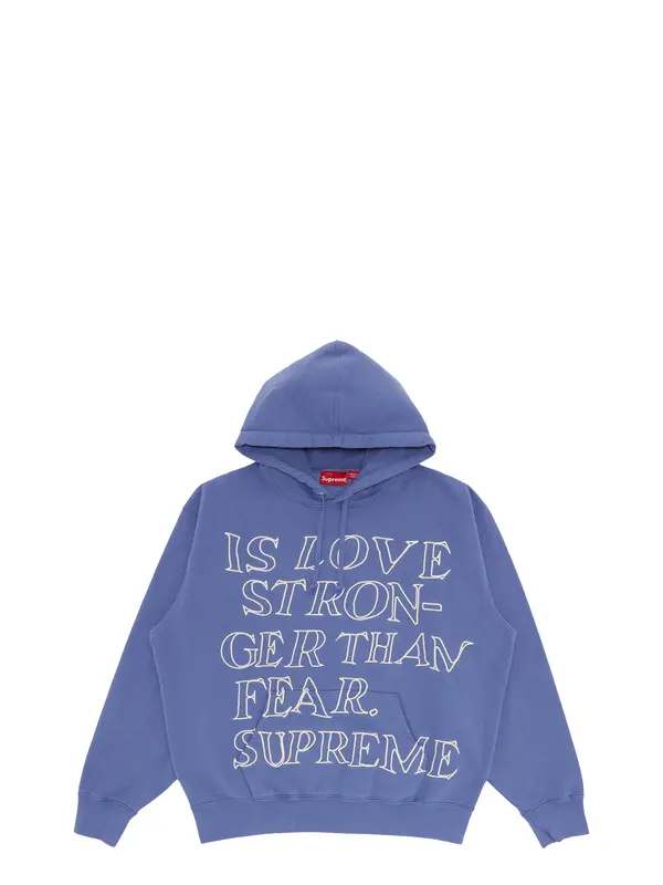 Supreme Stronger Than Fear Hooded Sweatshirt - Purple