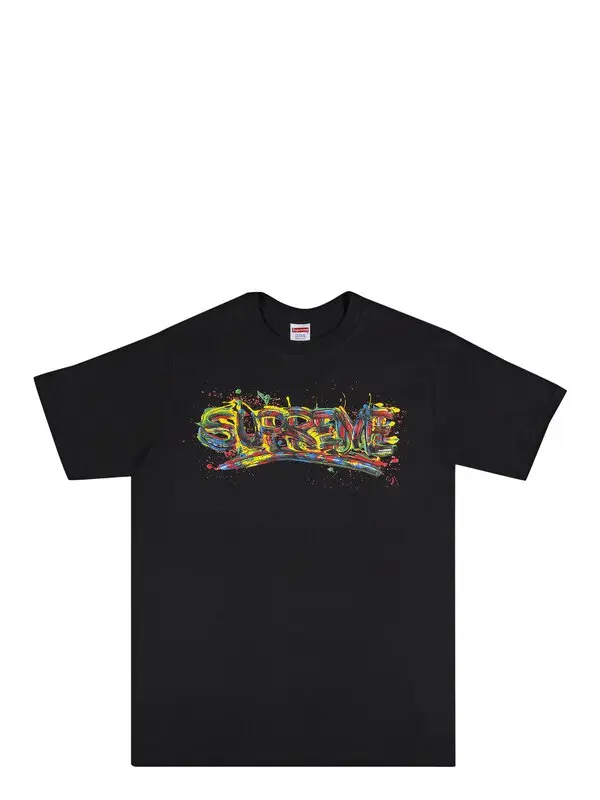 Supreme Paint Logo Tee - Black