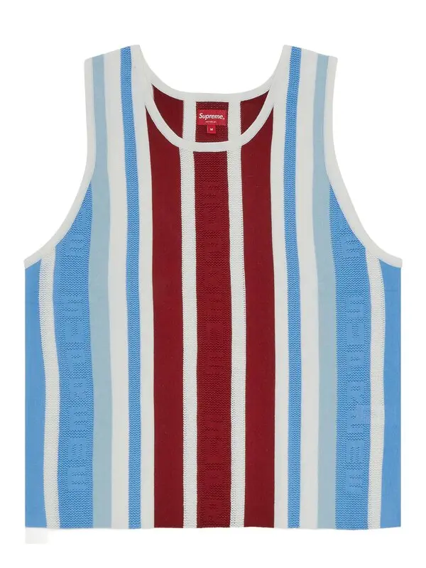 Supreme Knit Stripe Tank Top - White