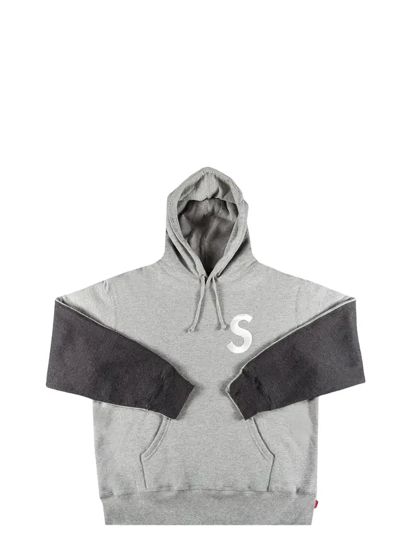 Supreme S Logo Split Hooded Sweatshirt - Grey