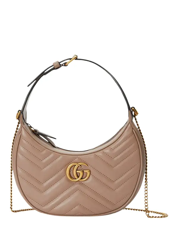 Gucci Gg Marmont Mini Half Moon Bag - Pink