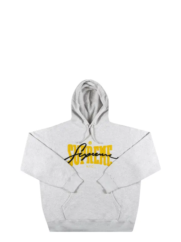 Supreme Embroidered Chenille Hooded Sweatshirt - Grey