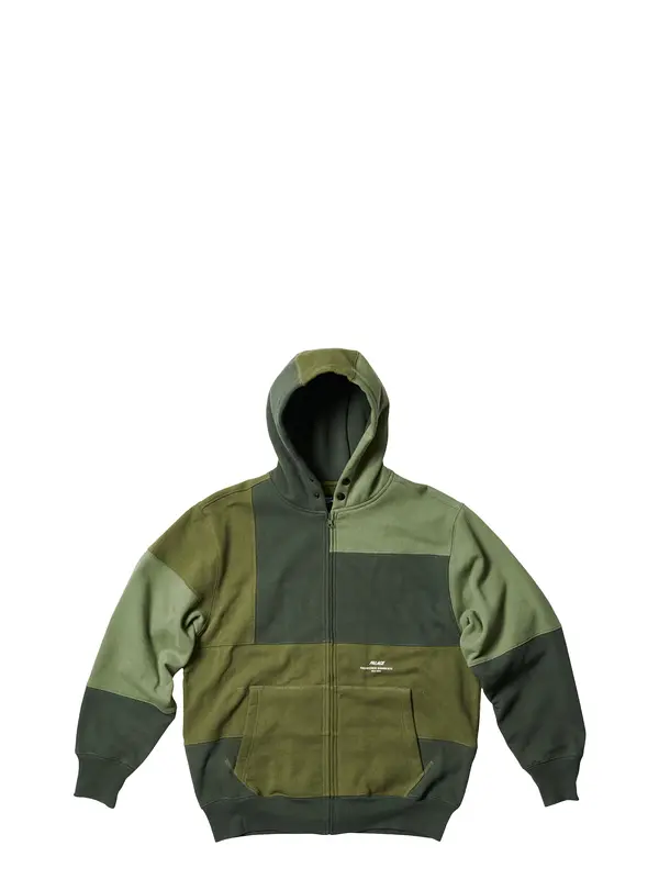 PALACE X Engineered Garments Heavy Patchwork Zip Hood 'olive - Green