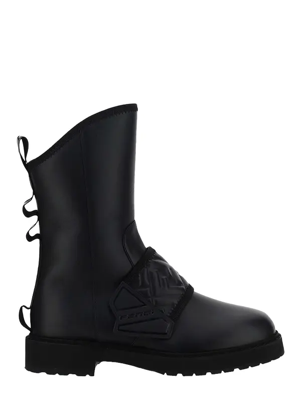 Fendi Leather Biker Boot - Black