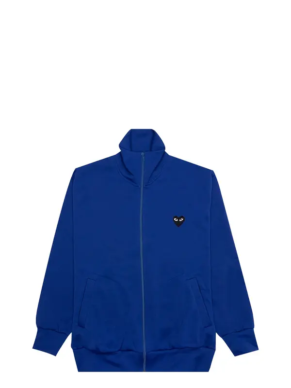 Play Comme Des Garcon Play Big Heart Zip-up Sweatshirt - Blue
