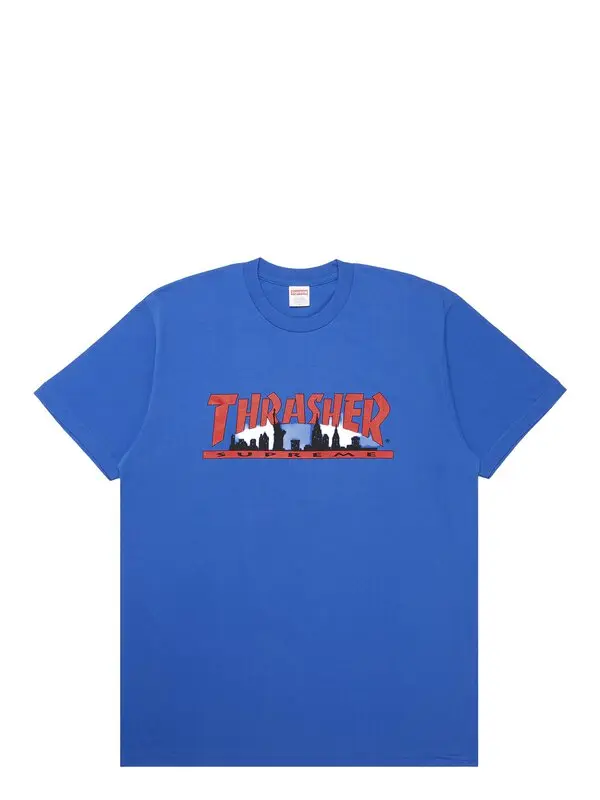 Supreme X Thrasher Skyline Tee 'royal - Blue