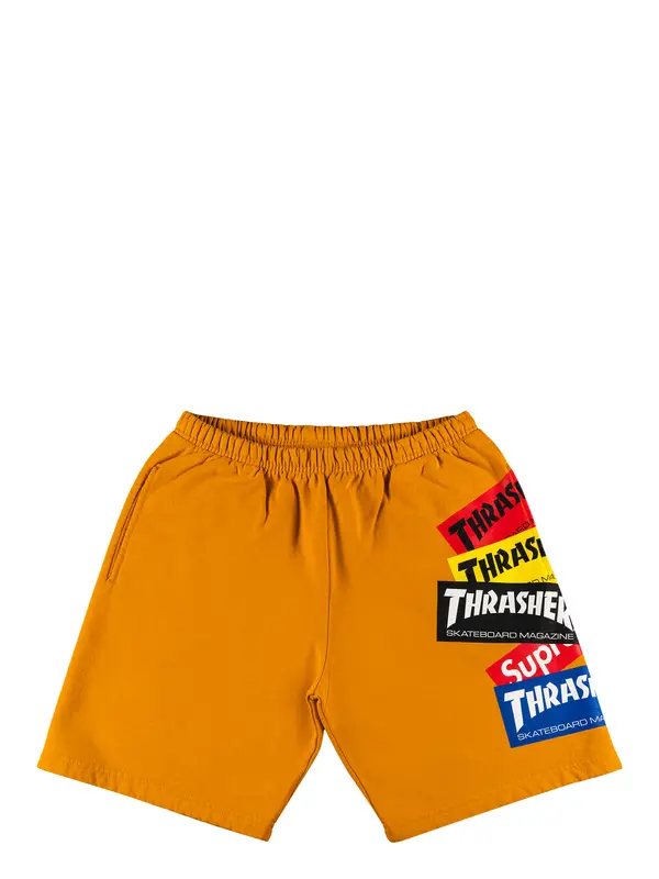 Supreme X Thrasher Multi Logo Sweatshorts - Gold