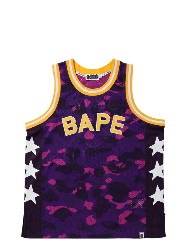A BATHING APE Color Camo Basketball Tank Top - Purple