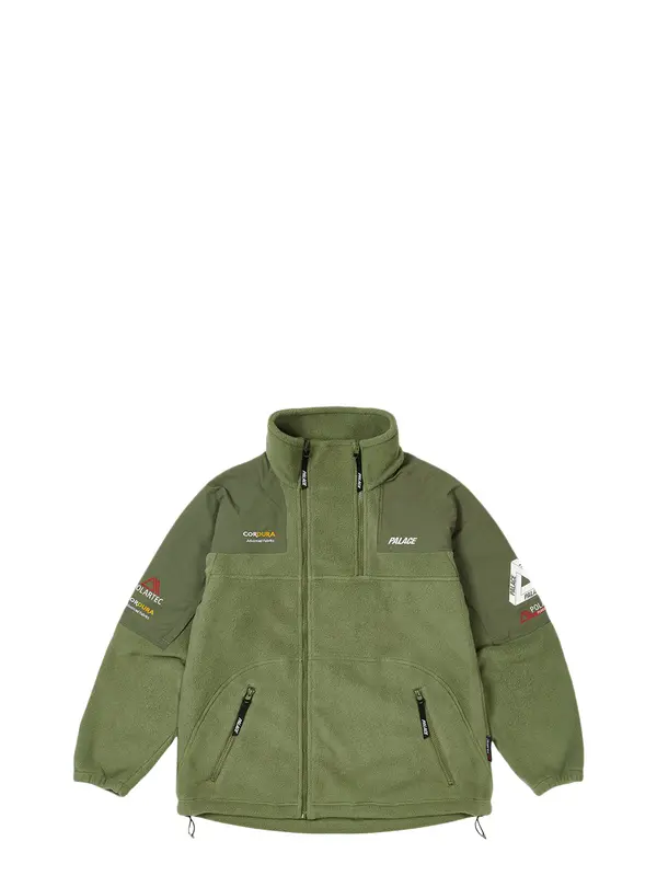 PALACE Polartec Double Zip Funnel - Green