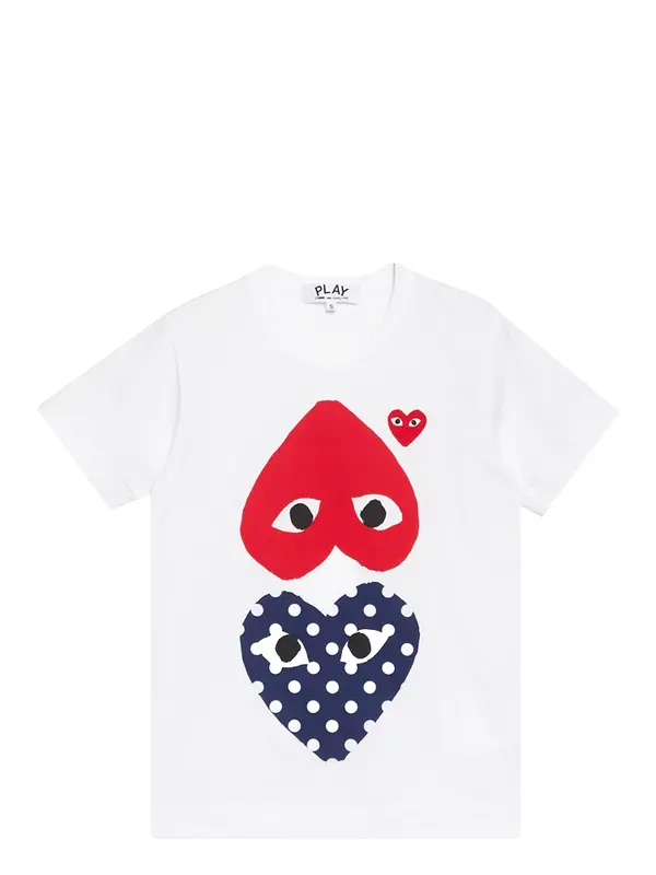 Play Comme Des Garcon Polka Dot Heart T-shirt - White
