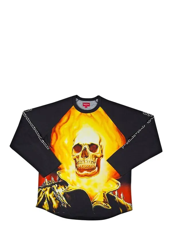 Supreme Ghost Rider Raglan Long-sleeve Top - Black