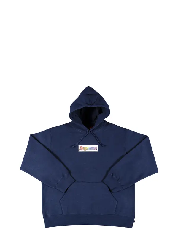Supreme Bling Box Logo Hooded Sweatshirt - Blue