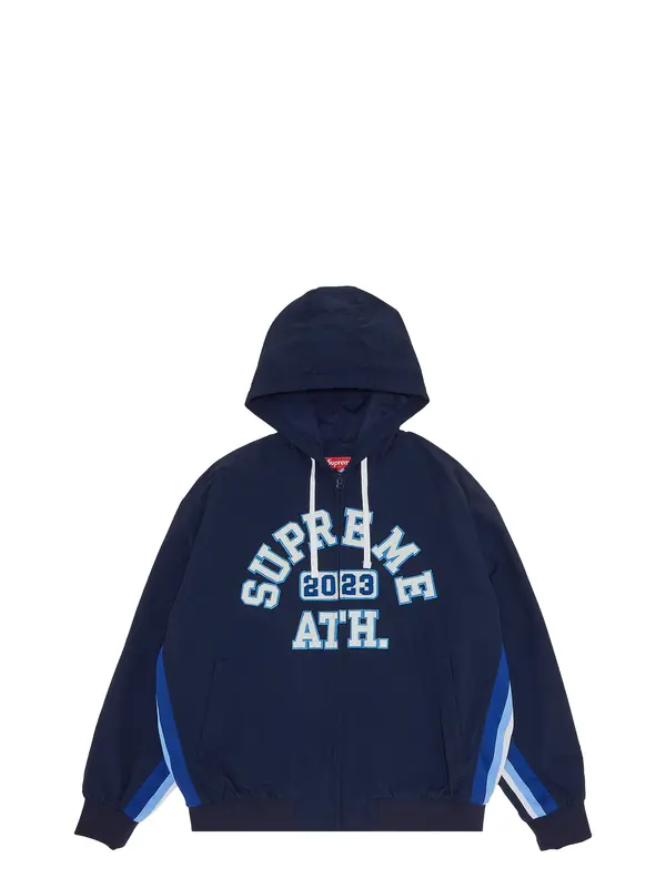 Supreme Appliqué Hooded Track Jacket 'navy - Blue