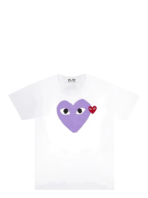 Play Comme Des Garcon Colored Heart Tee - White