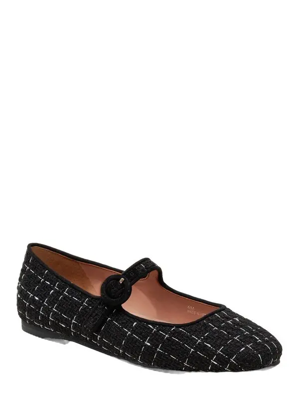 Linea Paolo Marley Leather Flat - Black-white Plaid