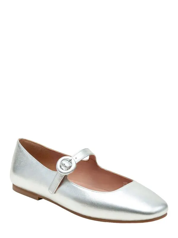 Linea Paolo Marley Leather Flat - Silver