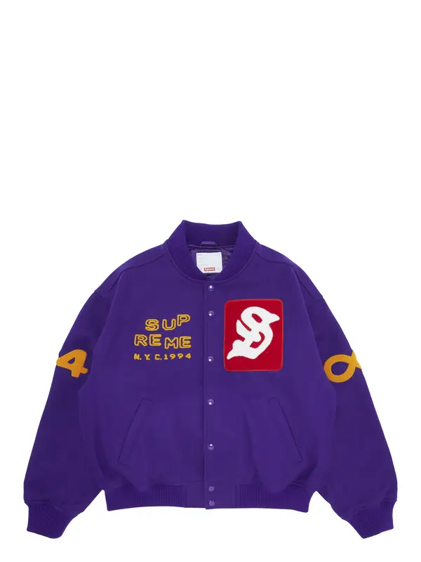 Supreme Tourist Varsity Jacket - Purple