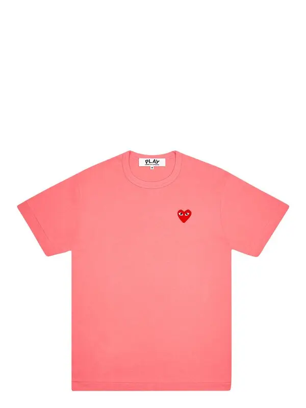 Play Comme Des Garcon Pastelle Red Emblem T-shirt - Pink