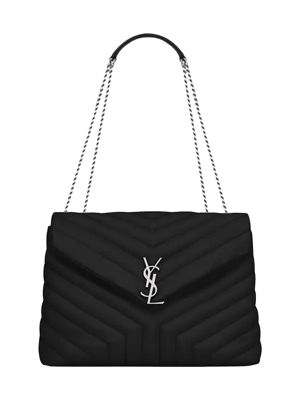 Saint Laurent Loulou Medium Quilted Shoulder Bag - Black
