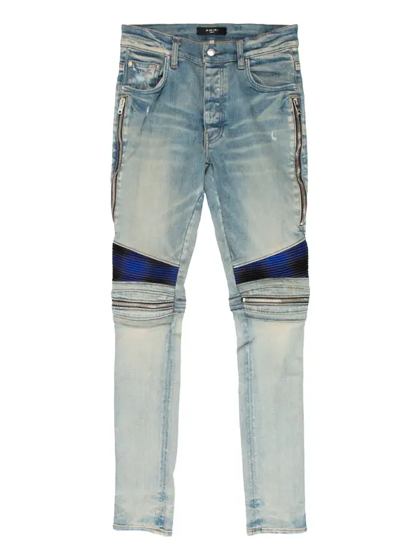 Amiri Mx2 Plaid Panel Jeans - Blue