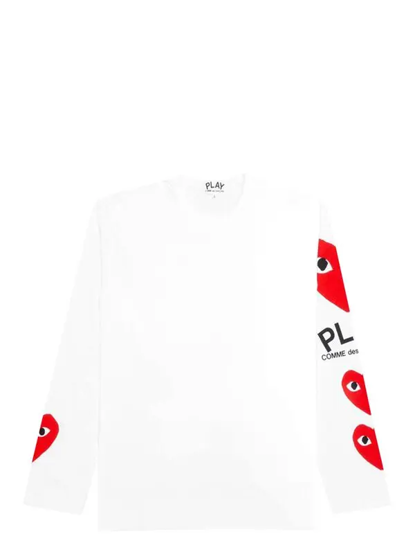 Play Comme Des Garcon Printed Long-sleeve - White