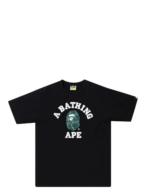 A BATHING APE Color Camo College Tee /green - Black