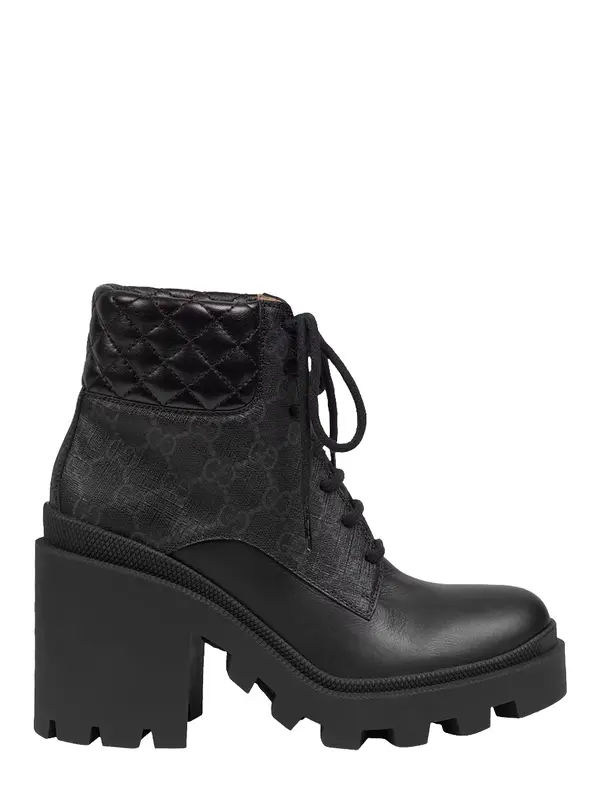 Gucci Gg Supreme Ankle Boots - Black