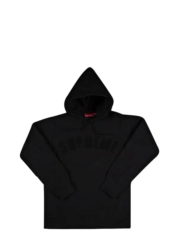 Supreme Chenille Arc Logo Hooded Sweatshirt - Black