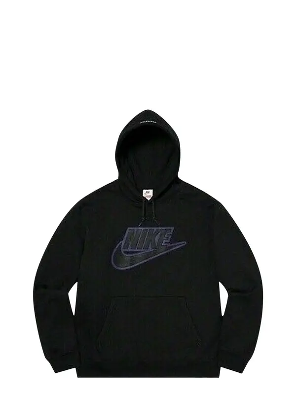 Supreme X Nike Leather Appliqué Hooded Sweatshirt - Black